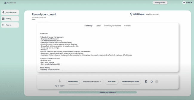 Medical AI Scribe - GP and Specialist Notes Generated Instantly